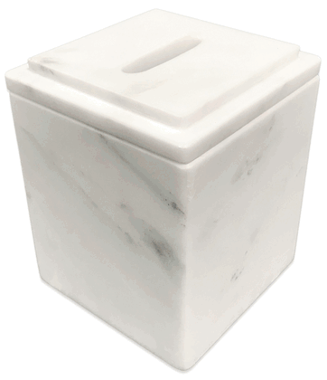Marble Tissue box Cover made from Carrara Venato Marble