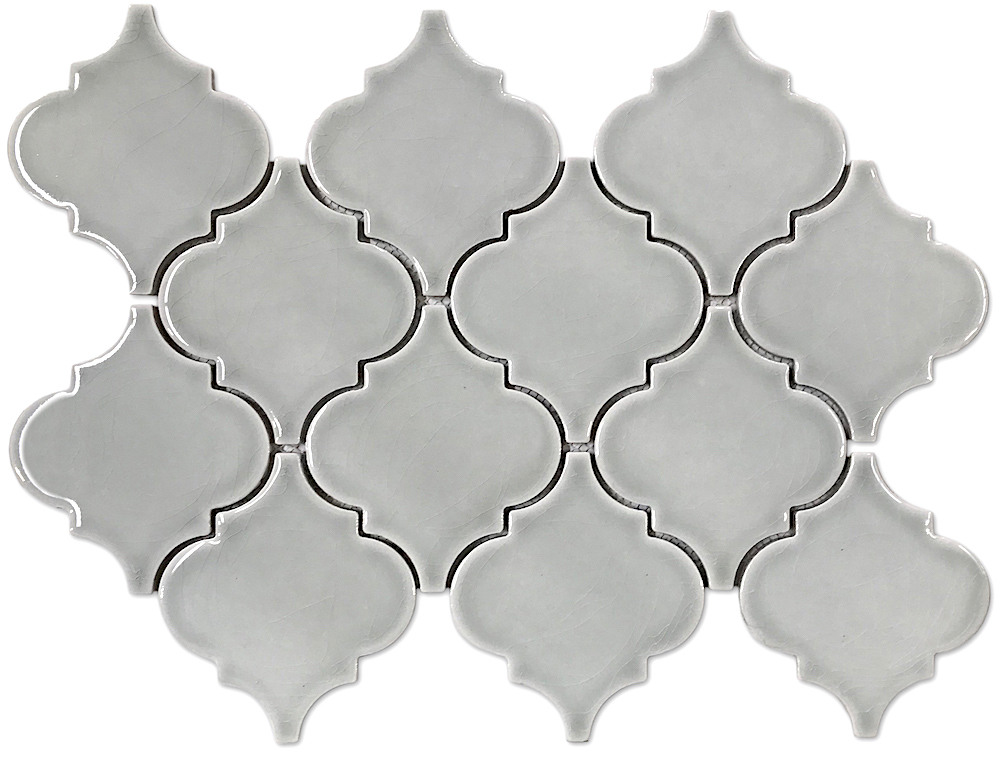 Morning Fog Arabesque Glazed Crackle Mosaic Lantern Tile