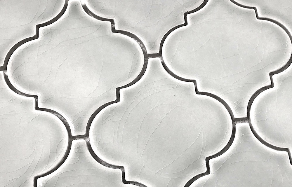 Morning Fog Arabesque Glazed Crackle Mosaic Lantern Tile