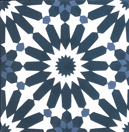 Handmade Cement Tiles Erizo Tangier Blue