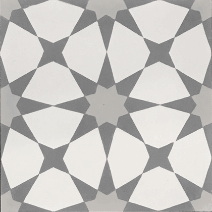 (SAMPLE 1 PIECE) Handmade Encaustic Cement Tiles Medina Gray