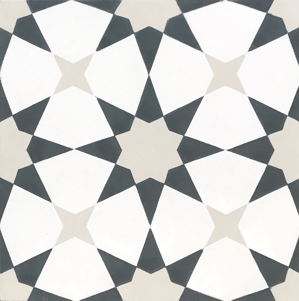 (SAMPLE 1 PIECE) Handmade Encaustic Medina Cement Tiles Linen