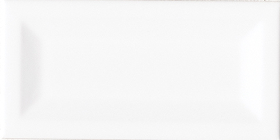 (SAMPLE 2 PIECES) White Gloss Inverted Beveled 3x6" Ceramic Tile