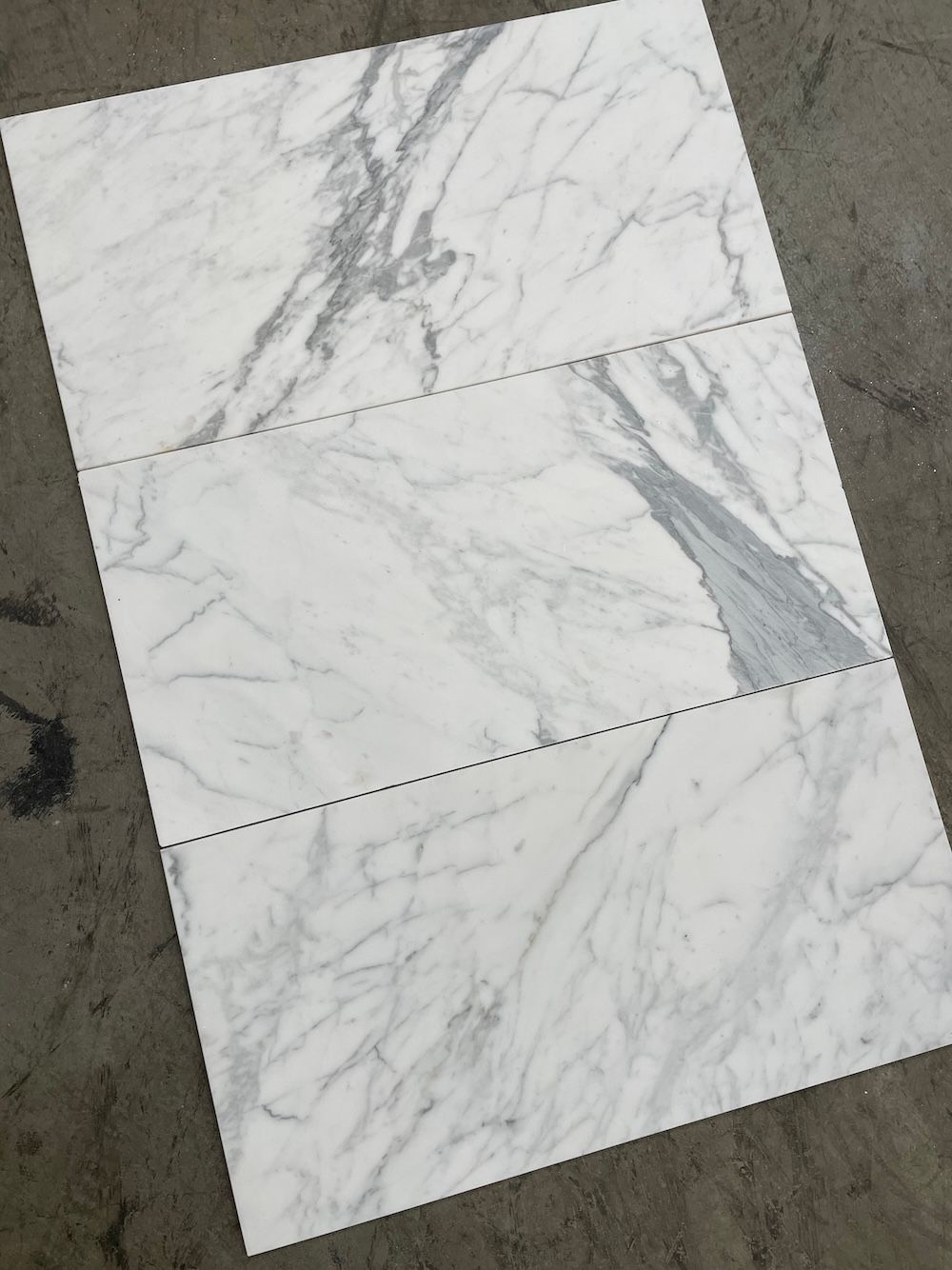 Statuario Italian White Marble Honed 12x24" Subway Floor Wall Tile