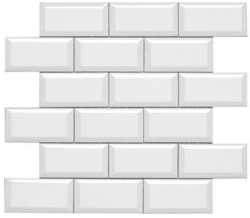 White Beveled Subway Tile