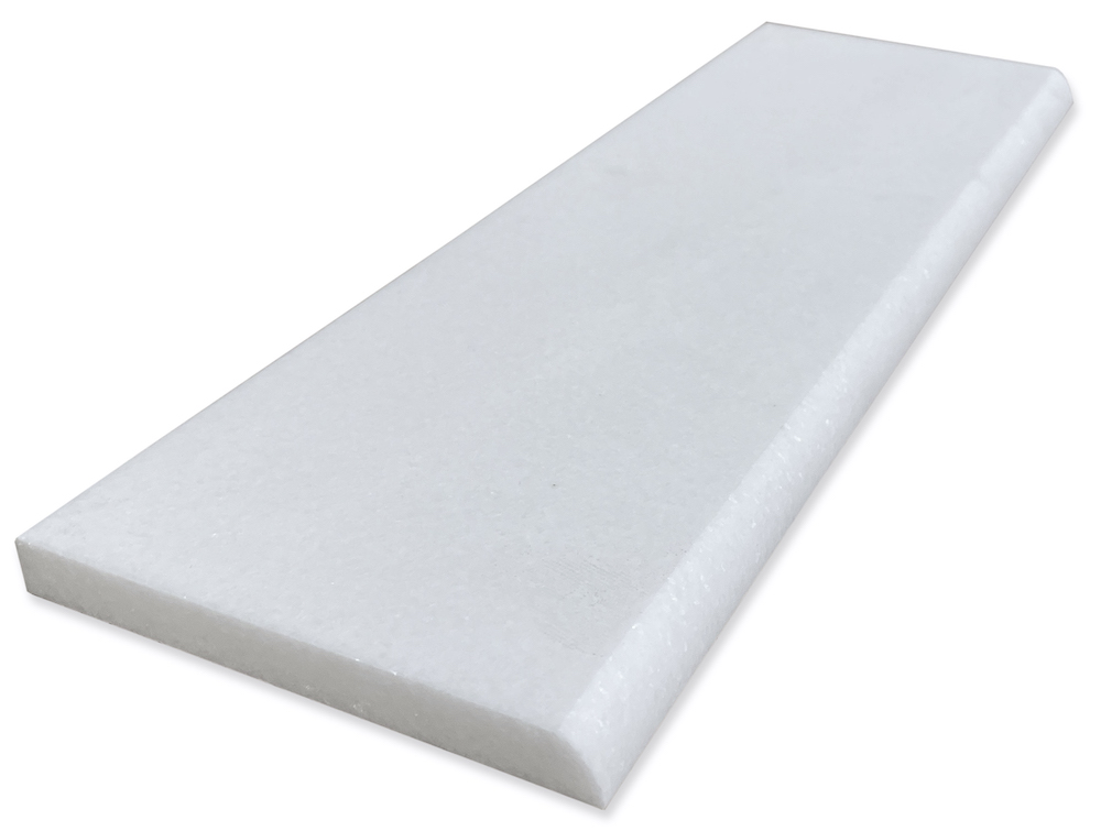 Thassos Premium White 4x12" Beveled Bullnose Marble Honed Matte Tile