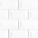 White Gloss Inverted Beveled 3x6" Ceramic Tile