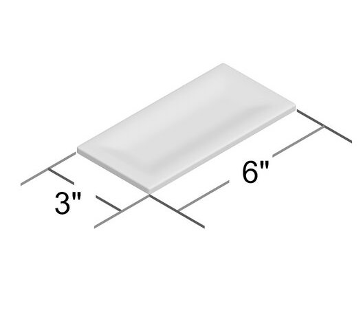 White Gloss Inverted Beveled 3x6" Ceramic Tile