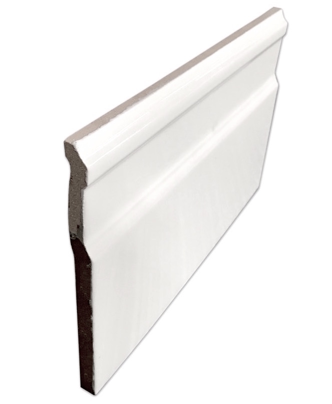 Ceramic White Matte Baseboard Trim