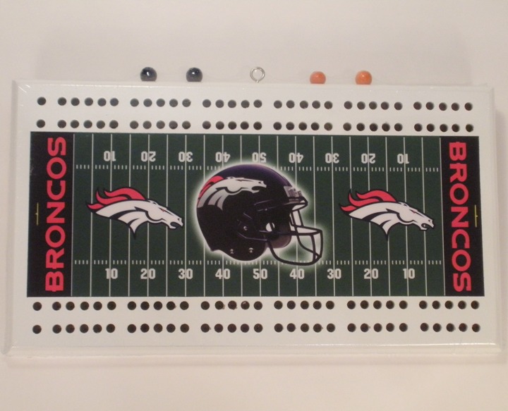 Denver Broncos NFL Cribbage Board