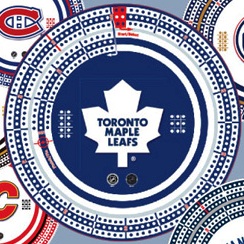 Toronto Maple Leafs NHL Round Cribbage Board