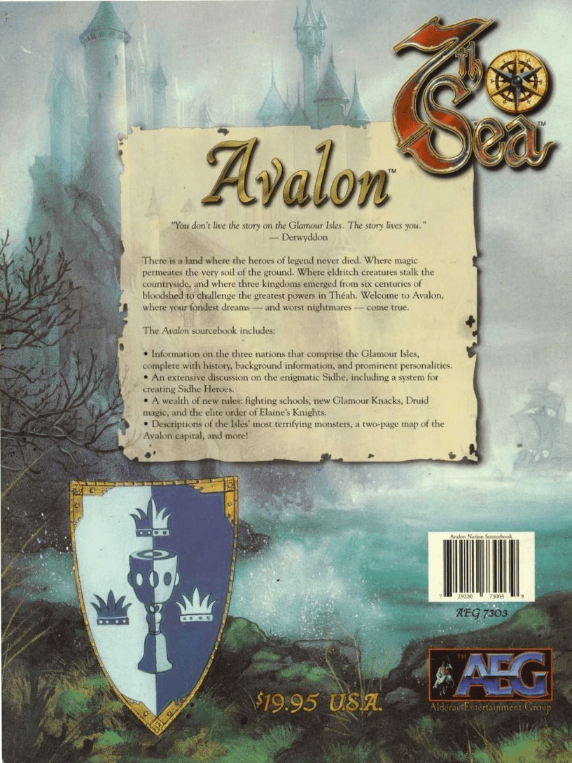 AEG 7th Sea Nations of Theah Avalon RPG Sourcebook
