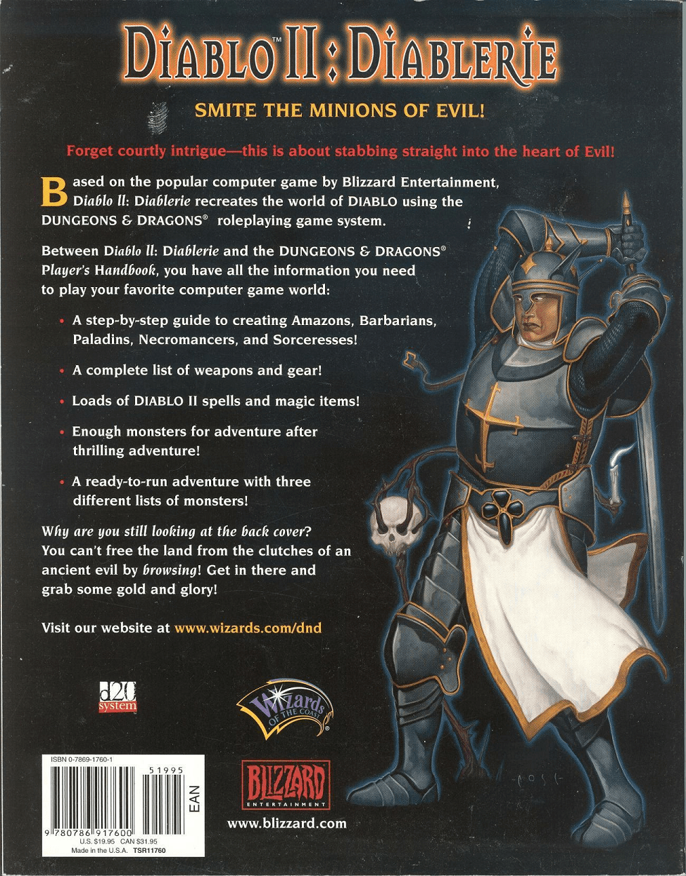 TSR 11760 Dungeons & Dragons Diablo II Diablerie Sourcebook