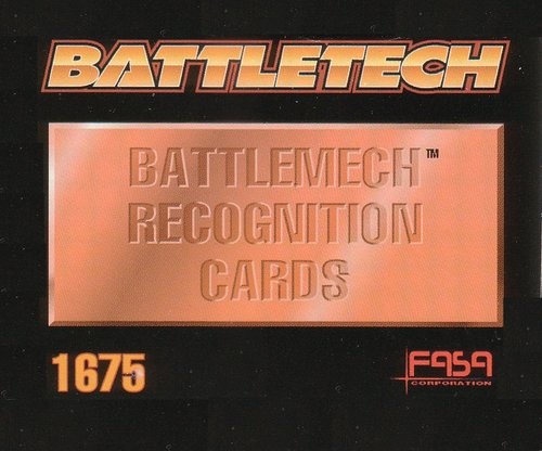 FASA Battletech Battlemech Recognition Cards