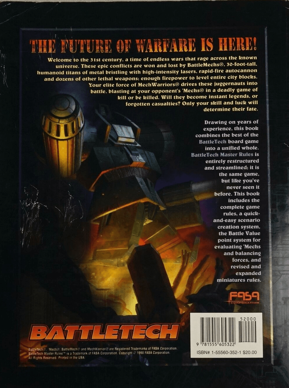 FASA Battletech Master Rules Core Rules