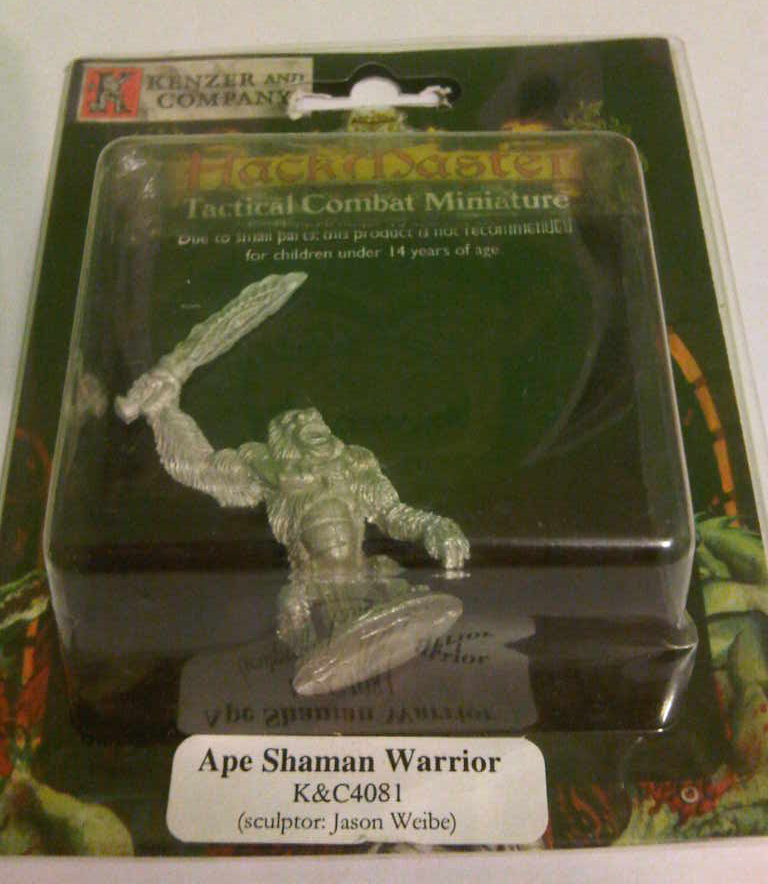 HackMaster Tactical Combat Ape Shaman Warrior Miniature