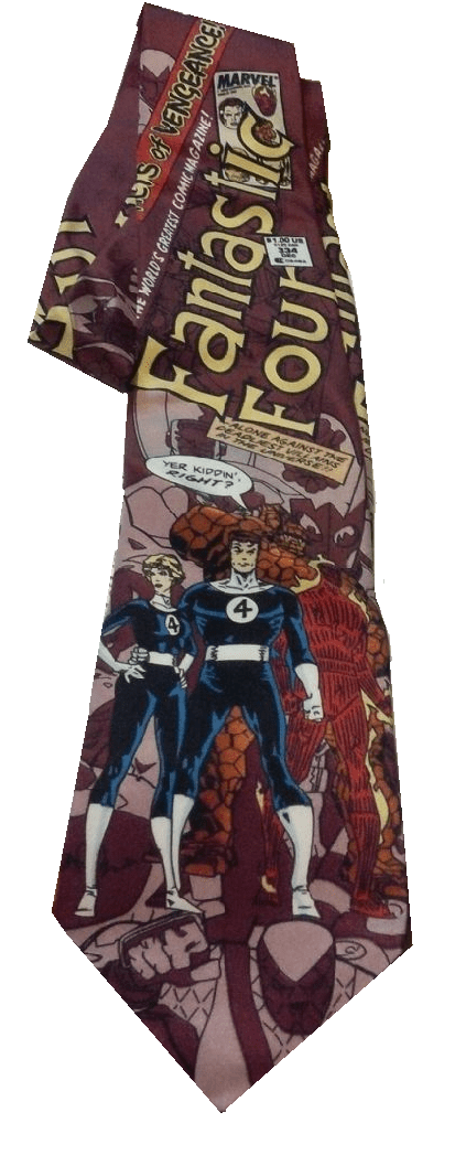 Marvel Comics Fantastic Four Burgundy Neck Tie