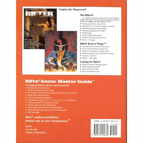 Palladium Rifts Game Master Guide RPG Book