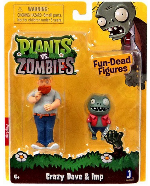 Plants vs. Zombies Crazy Dave & Imp Figure Set