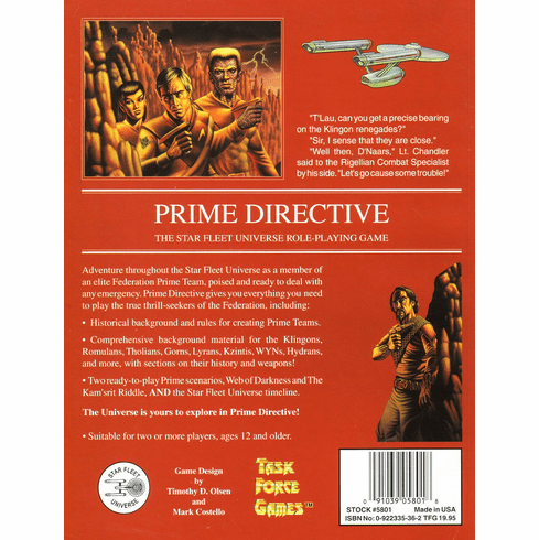 Prime Directive The Star Fleet Universe Role-Playing Game