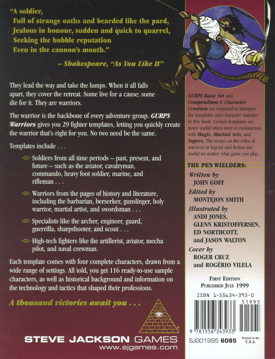 SJG GURPS Warriors Sourcebook