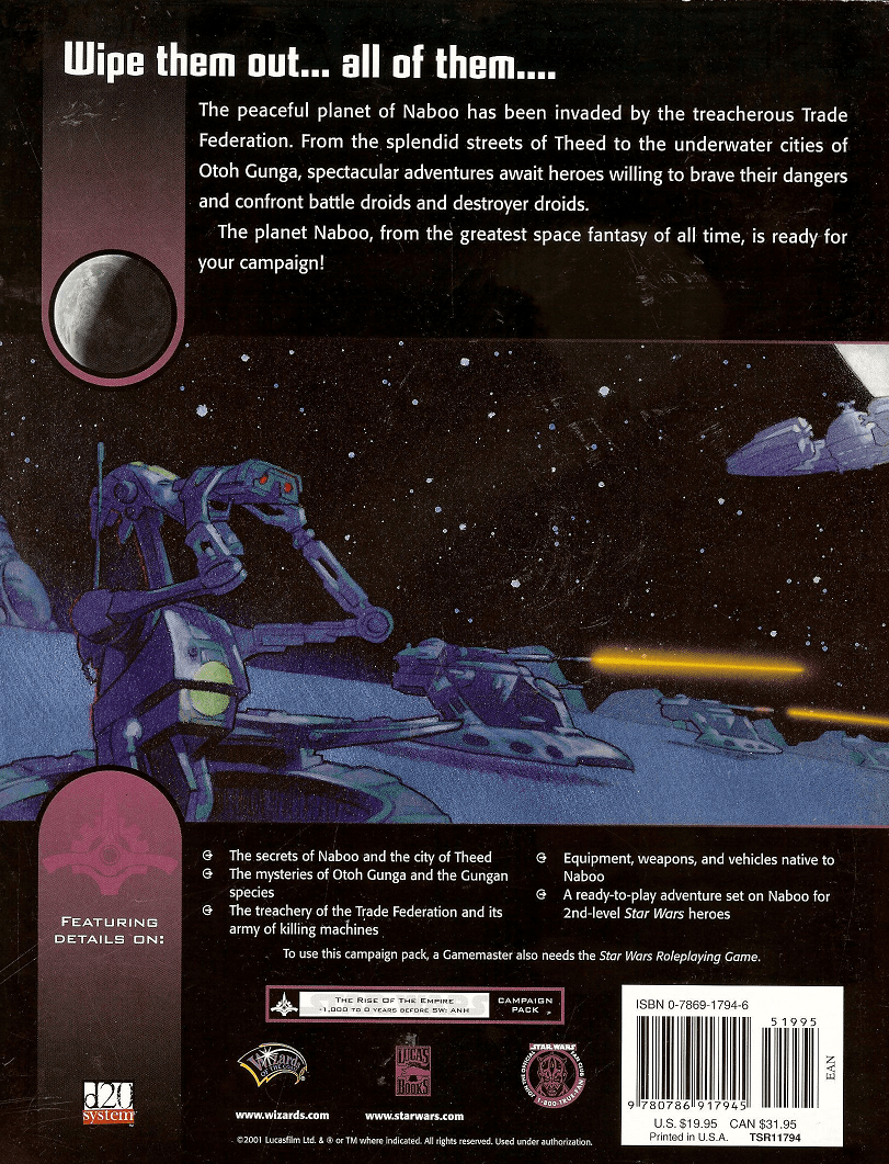 Star Wars Secrets of Naboo RPG Book