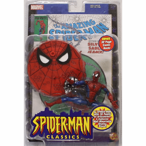 Toy Biz Spider-Man Classics Spider-Man with Comic Book Figure