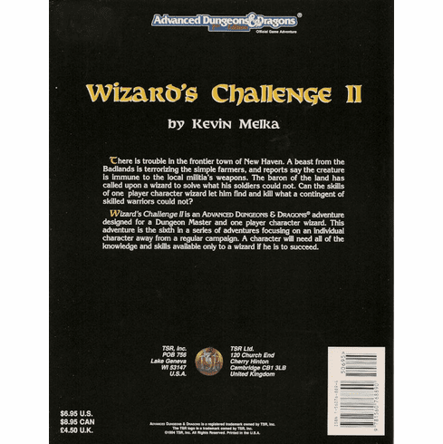 TSR 9454 Advanced Dungeons & Dragons Wizard's Challenge II Module