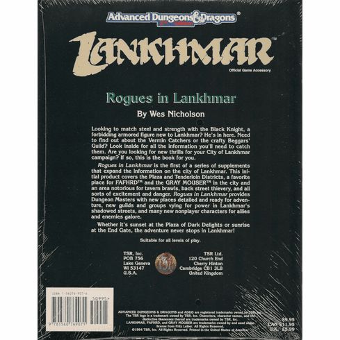 TSR 9461 Advanced Dungeons & Dragons Lankhmar Rogues in Lankhmar Module