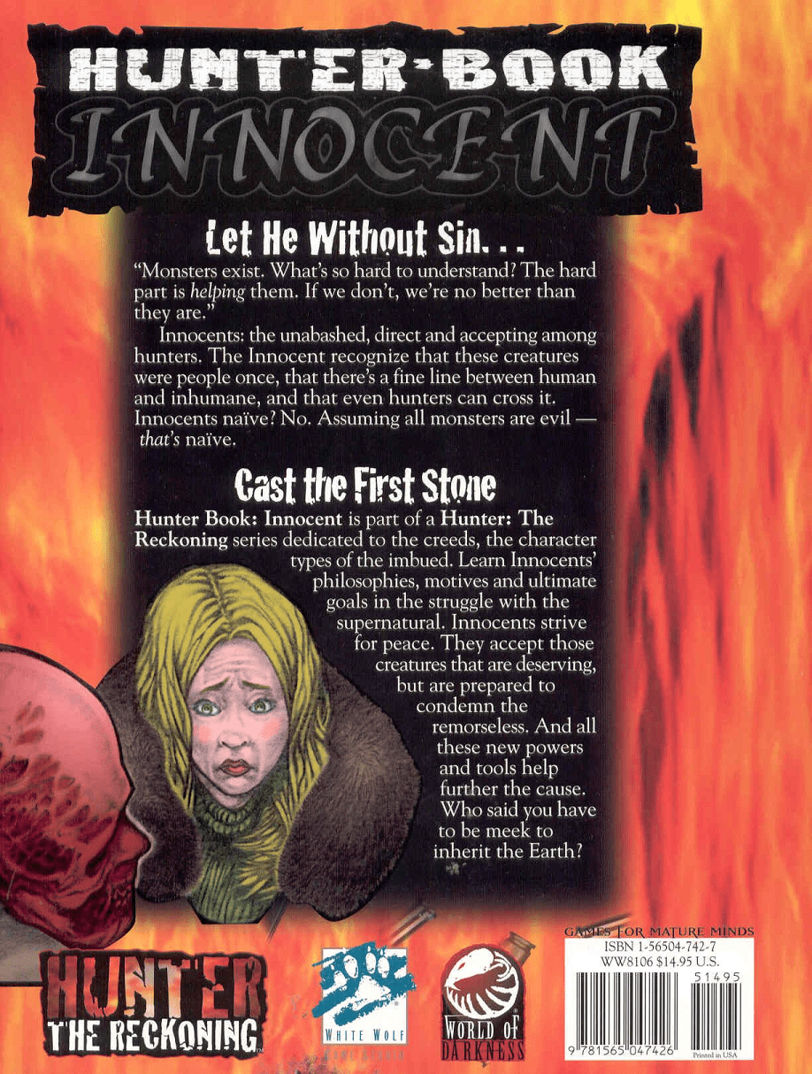 White Wolf Hunter The Reckoning Hunter Book Innocent Sourcebook