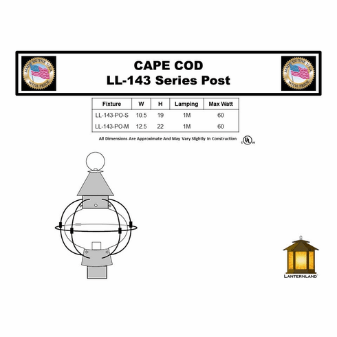 Cape Cod Onion Copper Lantern Post Light Head For Sale