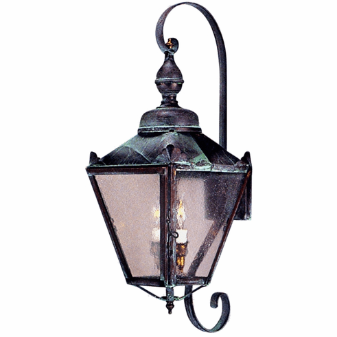 Hampton Wall Light with Bracket and Scroll Copper Lantern
