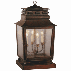 Windsor Pier Mount Copper Lantern Outdoor Column Light