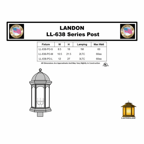 Landon Jr. Outdoor Post Light Brass & Copper Lantern LL-638-PO ...