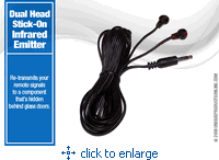 Mini Dual Head IR Infrared Stick On Emitter - Infrared emitters ...