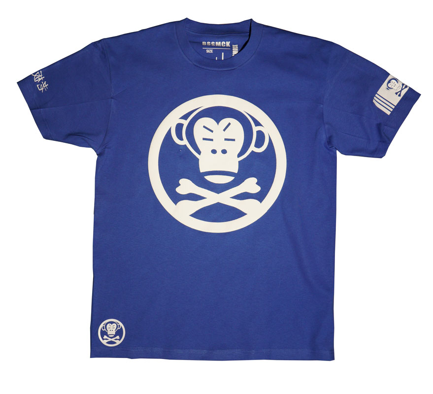 OG CIRCLE LOGO BLUE AND WHITE PUFF TEE
