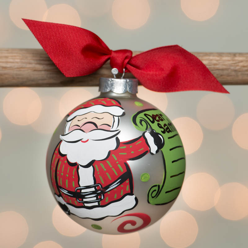 Dear Santa Glass Ornament