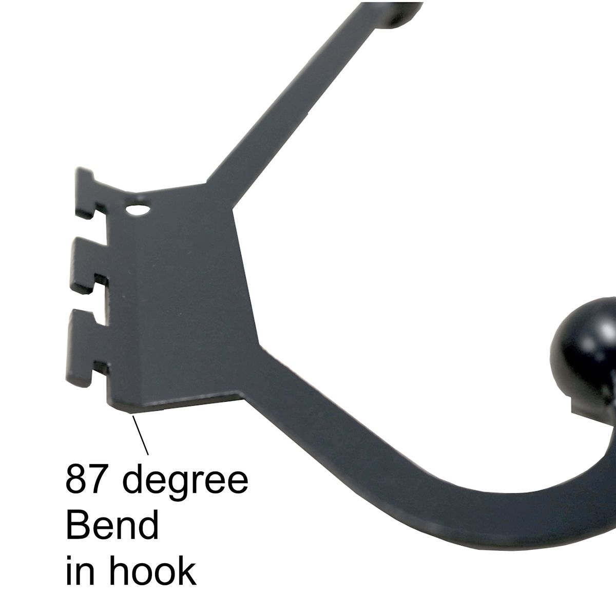 Metal Coat Hook, AO Panel slot mount, 1" on center, Black - NEW