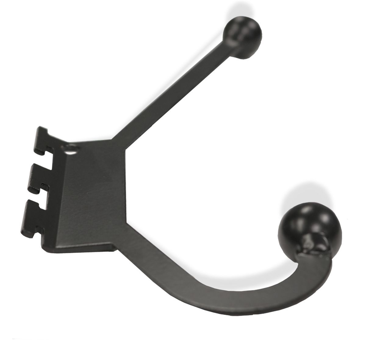 Metal Coat Hook, AO Panel slot mount, 1" on center, Black - NEW