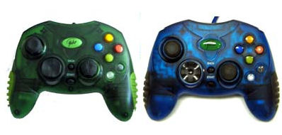 Green / Blue See-Thru Original XBox 1 XBox S-Style Controller