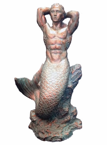 16" Merman Statue - Bronze Patina only $49.95 at Garden Fun