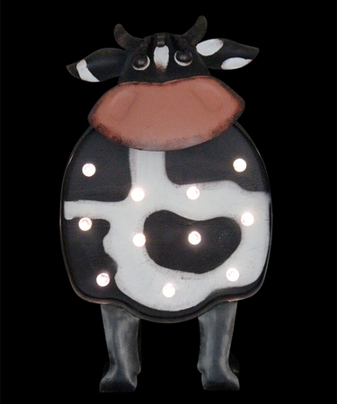 18" Solar Metal Marquee LED Cow only $39.99 at Garden Fun