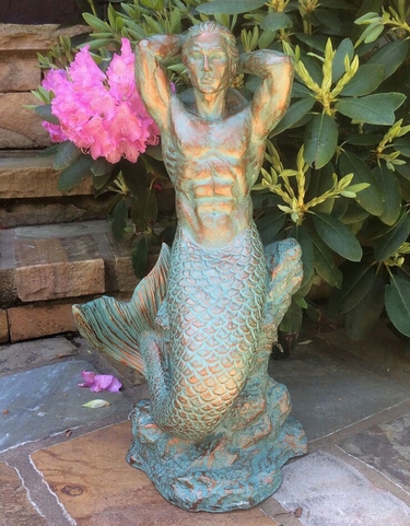 21" Merman Statue - Bronze Patina only $99.99 at Garden Fun