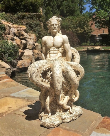 21" Octopus Man Statue - Antique White only $119.99 at Garden Fun
