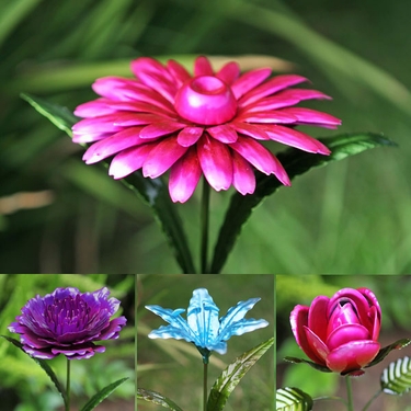 28" Metal Flowers (Set of 6) only $49.99 at Garden Fun