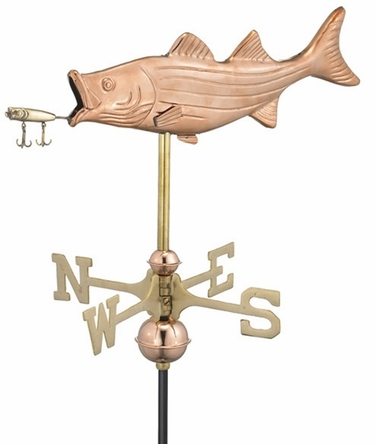 Bass Fish Weather Vane - GardenFun.com
