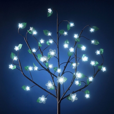 Battery Powered LED Bush w/Leaves - White only $69.99 at Garden Fun