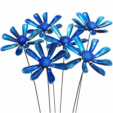 Blue Daisy Garden Stakes | Daisy Flower Decorations