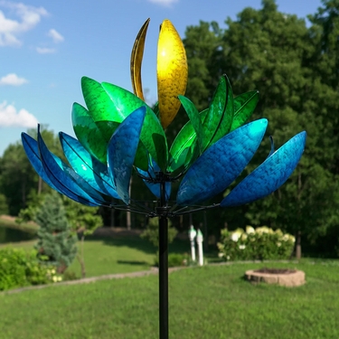 Blue Lotus Wind Spinner only $187.99 at Garden Fun
