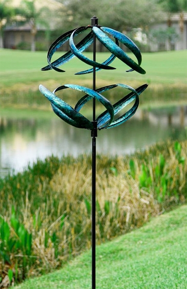 Blue Sphere Wind Spinner only $149.99 at Garden Fun